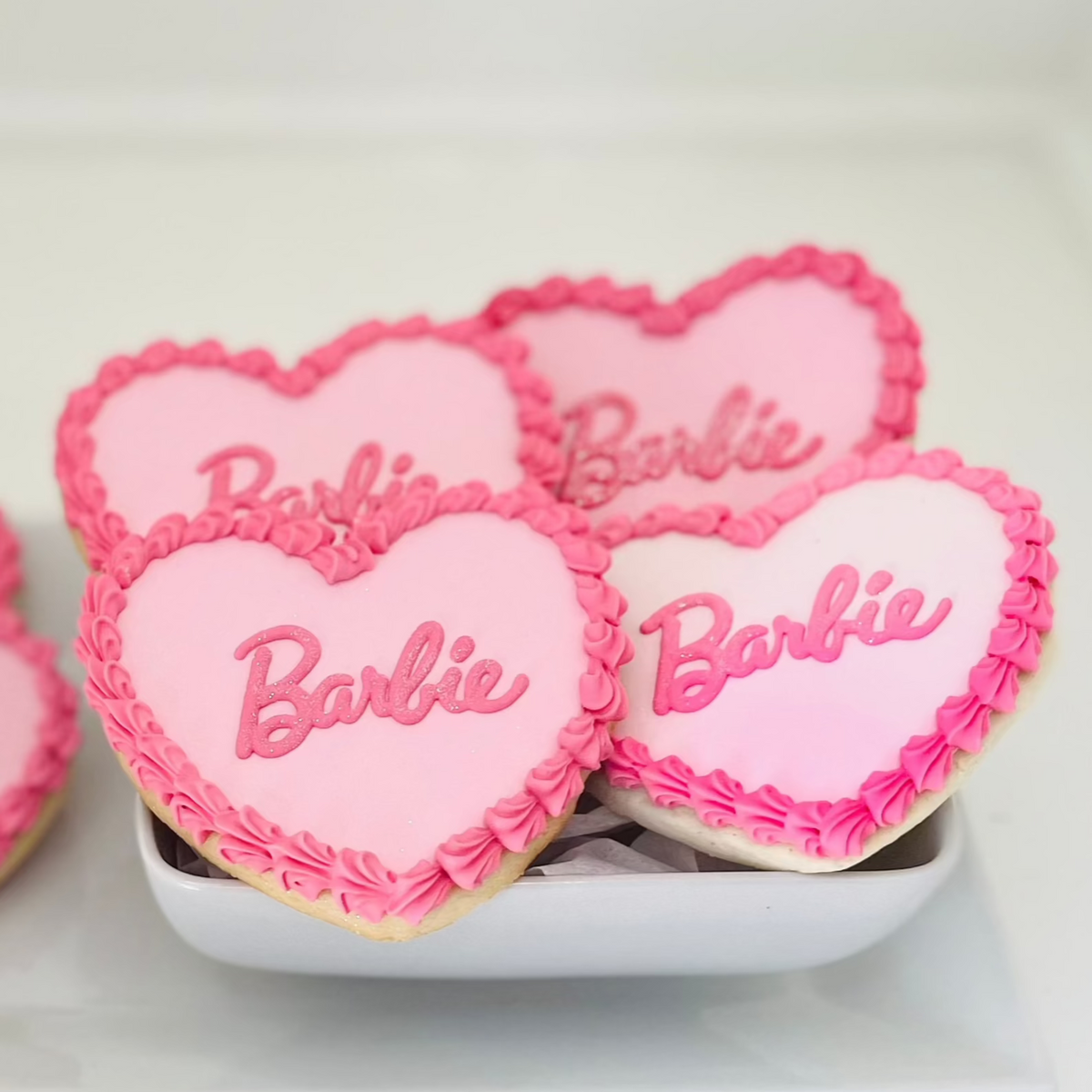 Barbie Heart Royal Iced Pink Sugar Cookies – sweet escape cake company